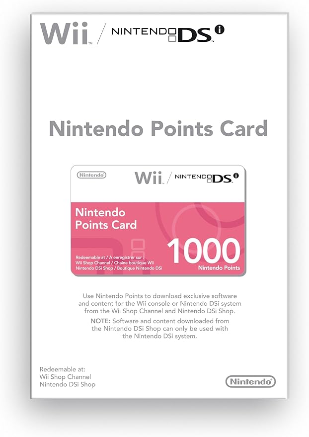 Nintendo Points Card 1000 (Nintendo DS/Wii): Amazon.co.uk: PC & Video Games