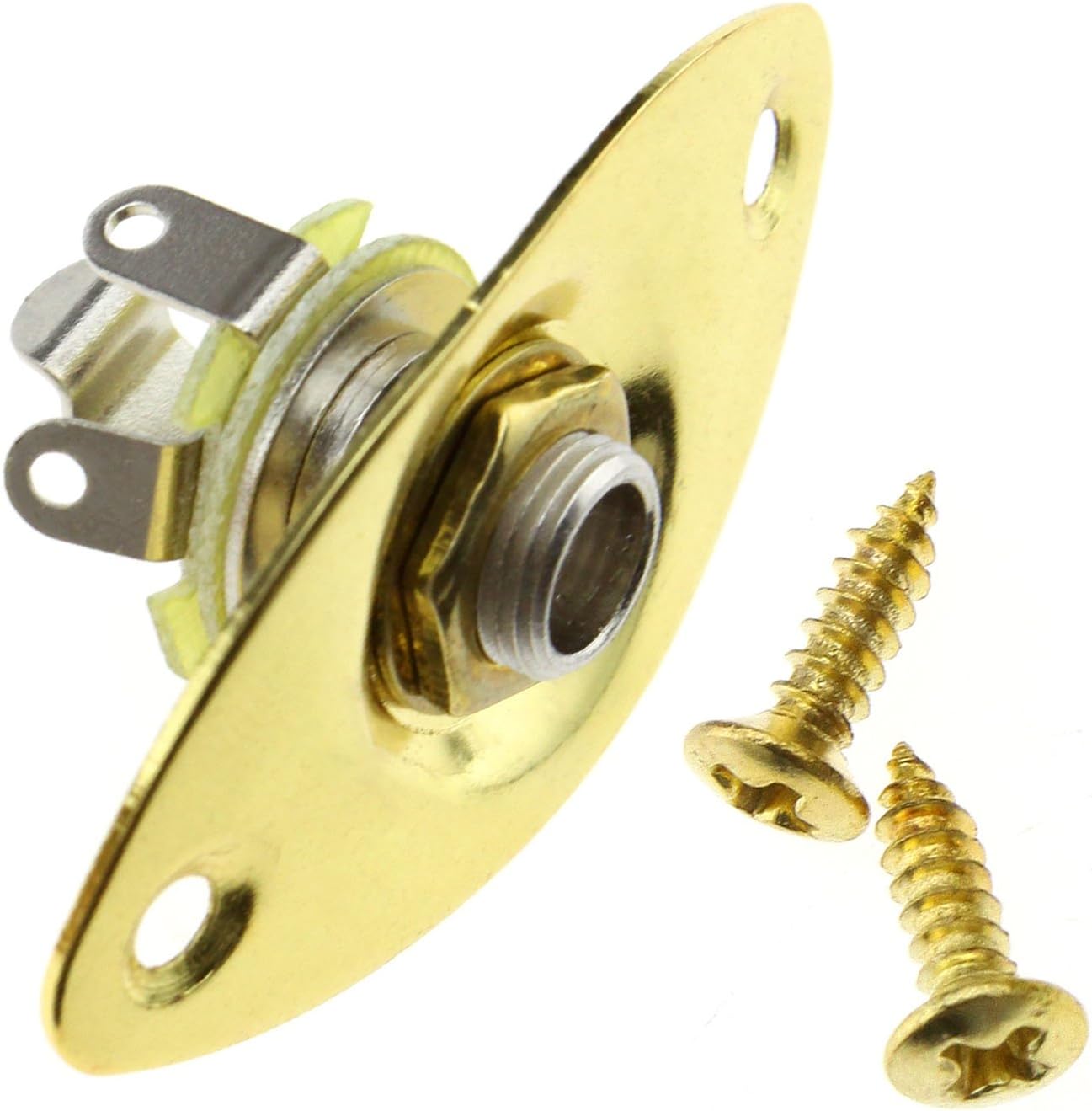 ENET Oval Shape Output Jack Plate Socket For Electric Guitar Gold Tone ...