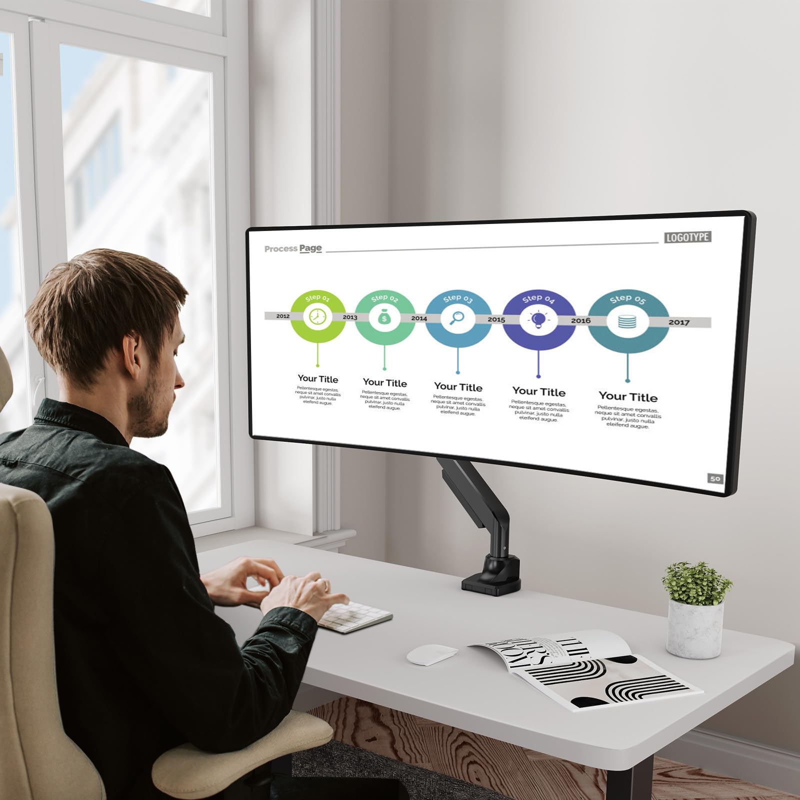 Mua Single Monitor Mount for 22 - 43 inch Ultrawide Computer Screen ...
