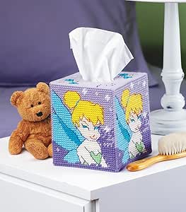 Amazon.com: Janlynn Plastic Canvas Kit, Tinkerbell Tissue Box Cover