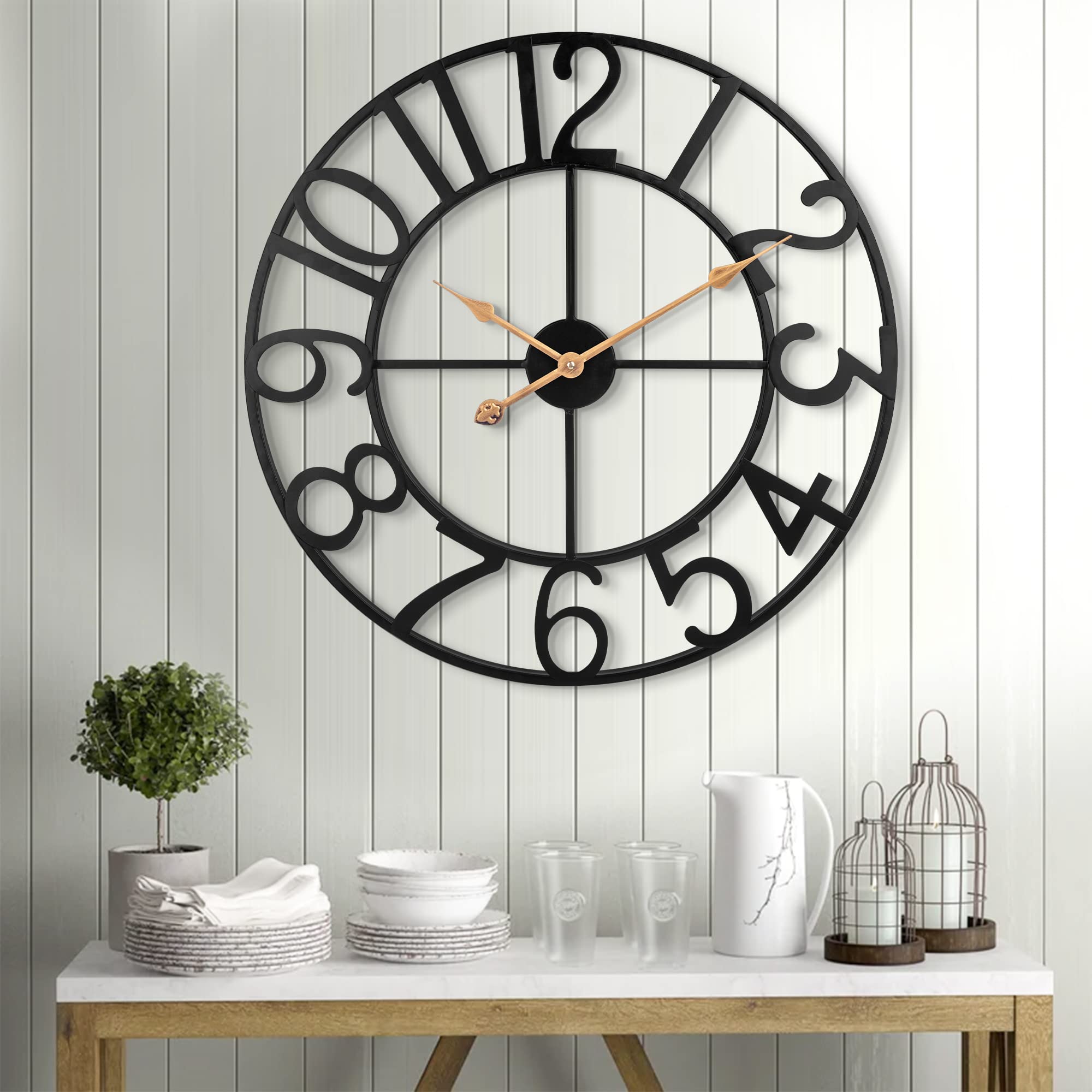 Mua 30 Inch Large Wall Clock, Silent Non Ticking Wall Clocks Battery ...