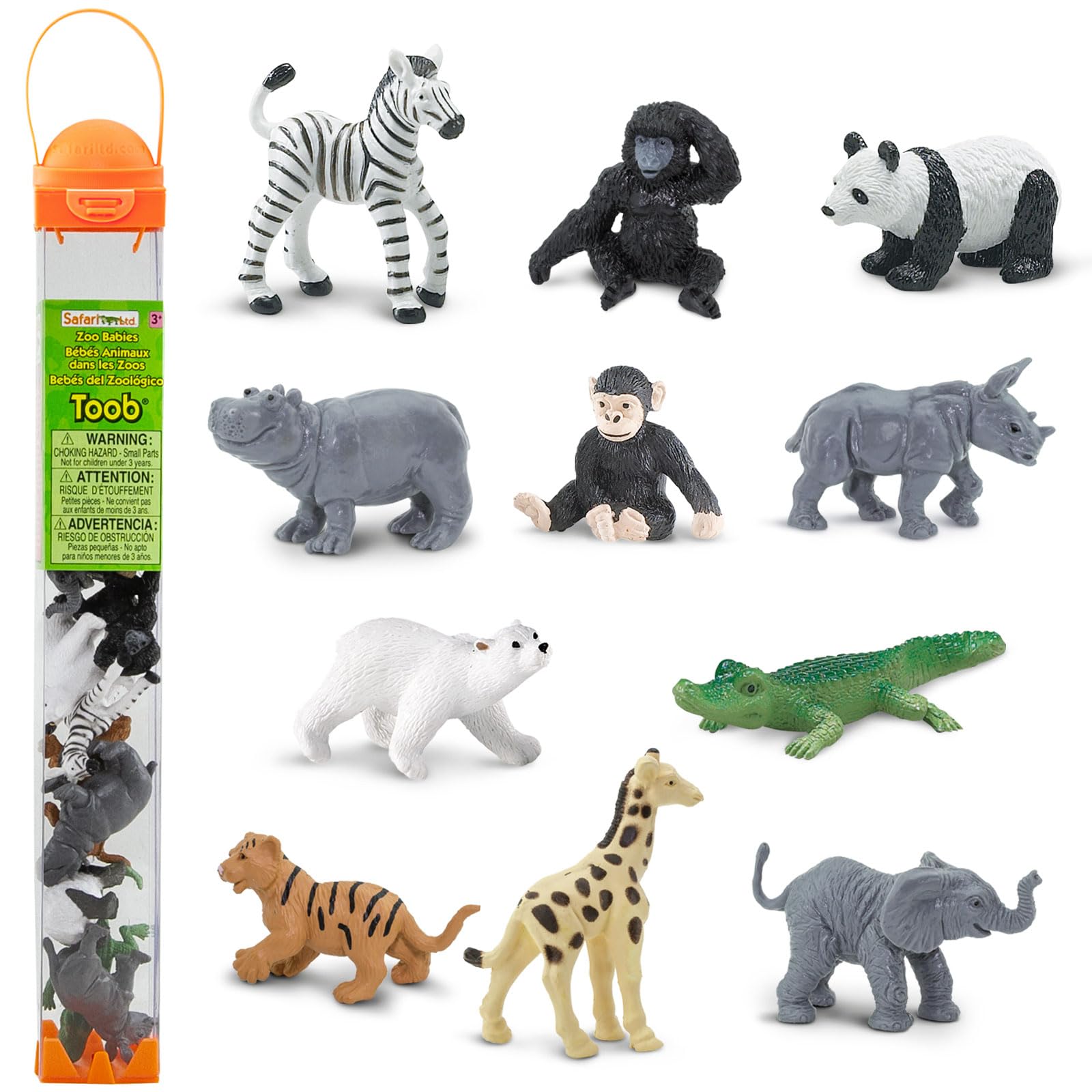 Mua Zoo Babies TOOB - 11 Figurines: Zebra, Panda, Hippo, Chimpanzee ...