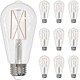 Bulbrite Item 776767, Filament LED Light Bulb, 8.5 Watt, ST18, 2700k, Fully Compatible Dimming ...