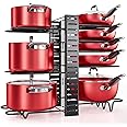 MUDEELA Pots and Pans Organizer for Cabinet 8-Tier Pan Organizer Rack ...