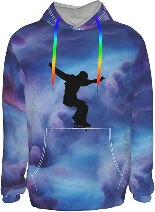 Skateboard Skater Pullover Hooded Sweatshirts For Boys Mens, Funny Cool ...