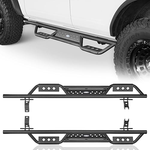 Hooke Road Bronco Side Steps Running Boards Rock Rails for Ford Bronco ...