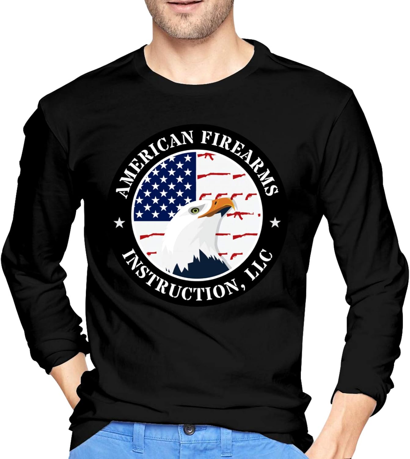 CHSKWFKV NRA Instructor T-Shirts for Men Muscle Shirt Cotton Long ...