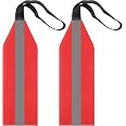 Amazon.com: 2 Pack High Visibility Safety Flag - Red Warning Flag with ...