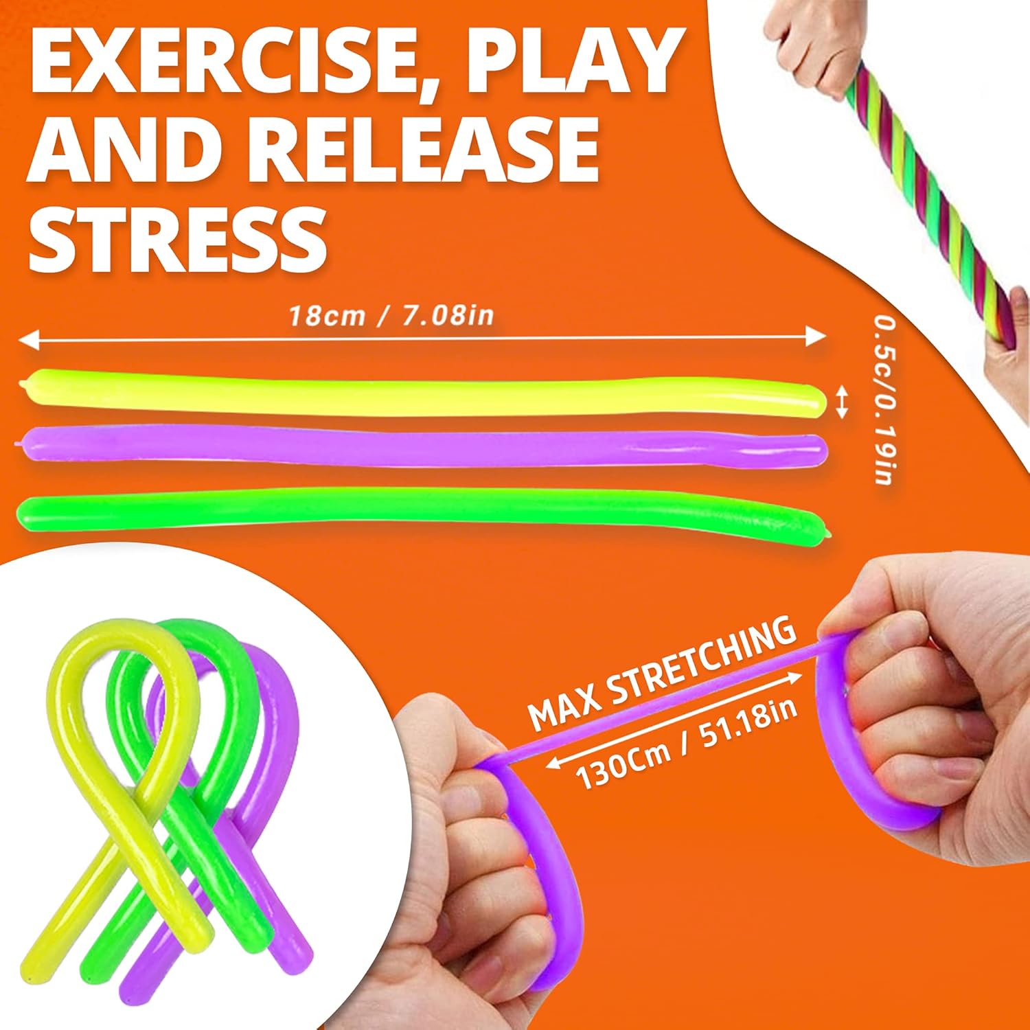 RockBerry Pop It Fidget Toy-3 Pop It Pack with 3 Stretchy Strings, Pop ...