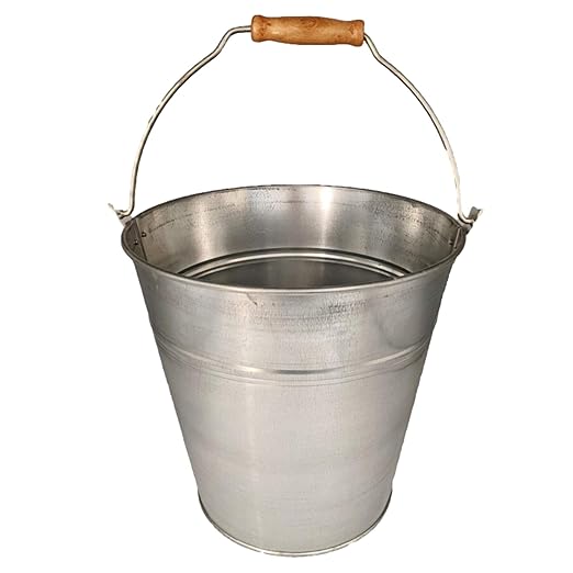 Galvanised Metal Bucket 12L Steel Bucket with Handle for Hot Ash Garden ...