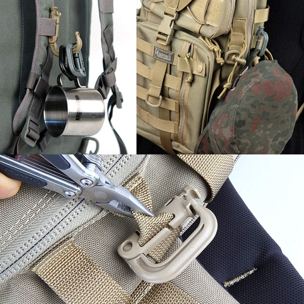 Molle D Ring Flying Swallow 20 Pack Multipurpose D-Ring Grimloc Locking ...