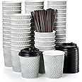 Amazon.com: MUCHII 8 oz Disposable Paper Coffee Cups, 100 Count ...