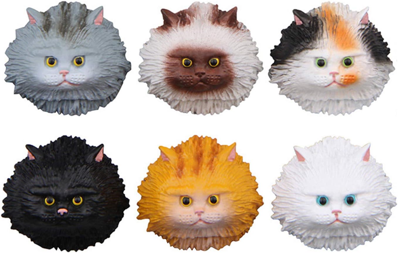 MUDOR 6 Pieces Cat Head Refrigerator Magnets, Cute Decorative Magnets ...