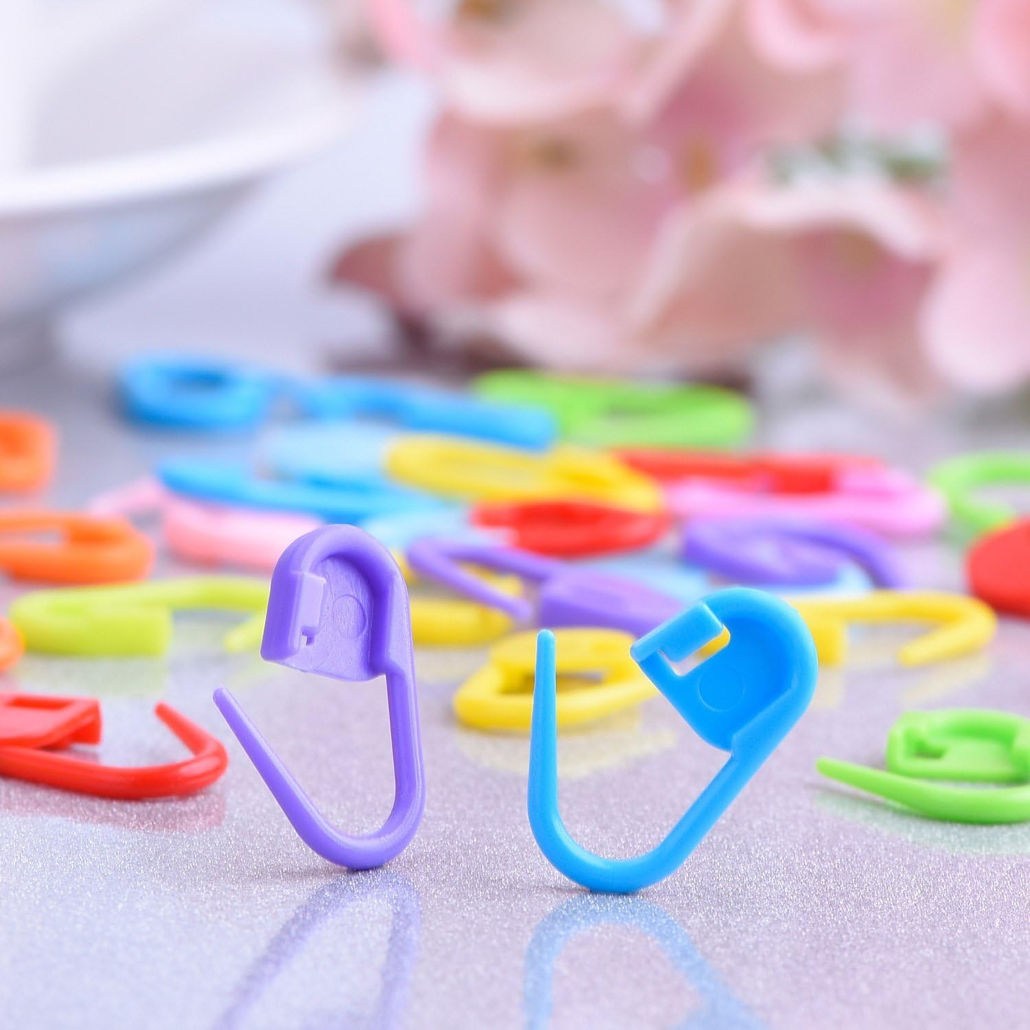 120 Pieces Knitting Crochet Locking Stitch Markers Stitch Needle Clip ...