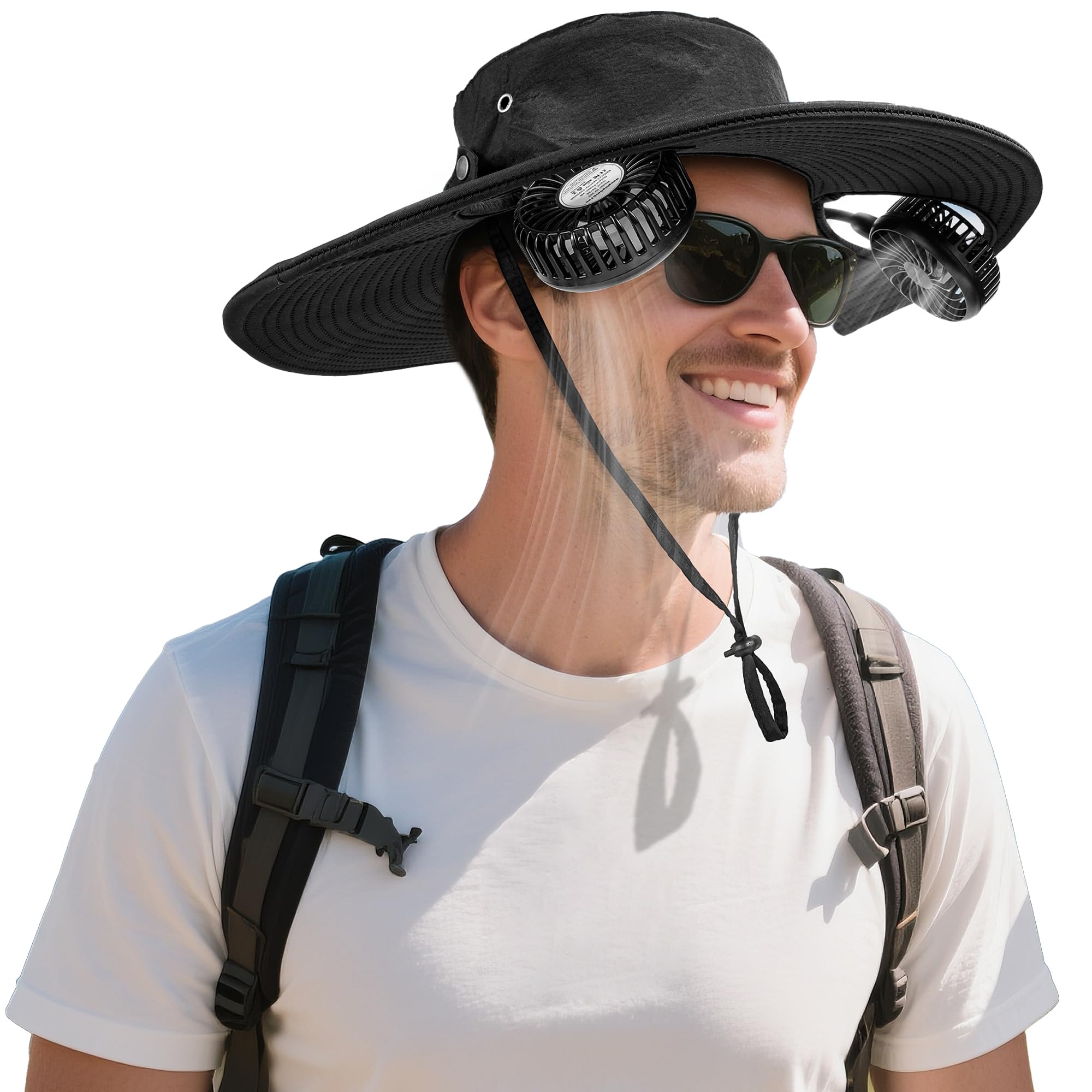 AMACOOL 2-in-1 Hands-free Hat Fan with Detachable Neck Fan, UPF 50 ...