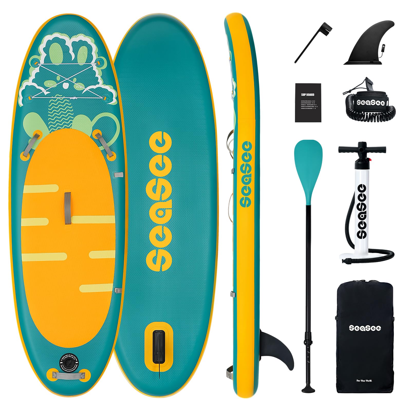 Seaseesup Kids Inflatable Stand Up Paddle Board with SUP Paddleboard ...