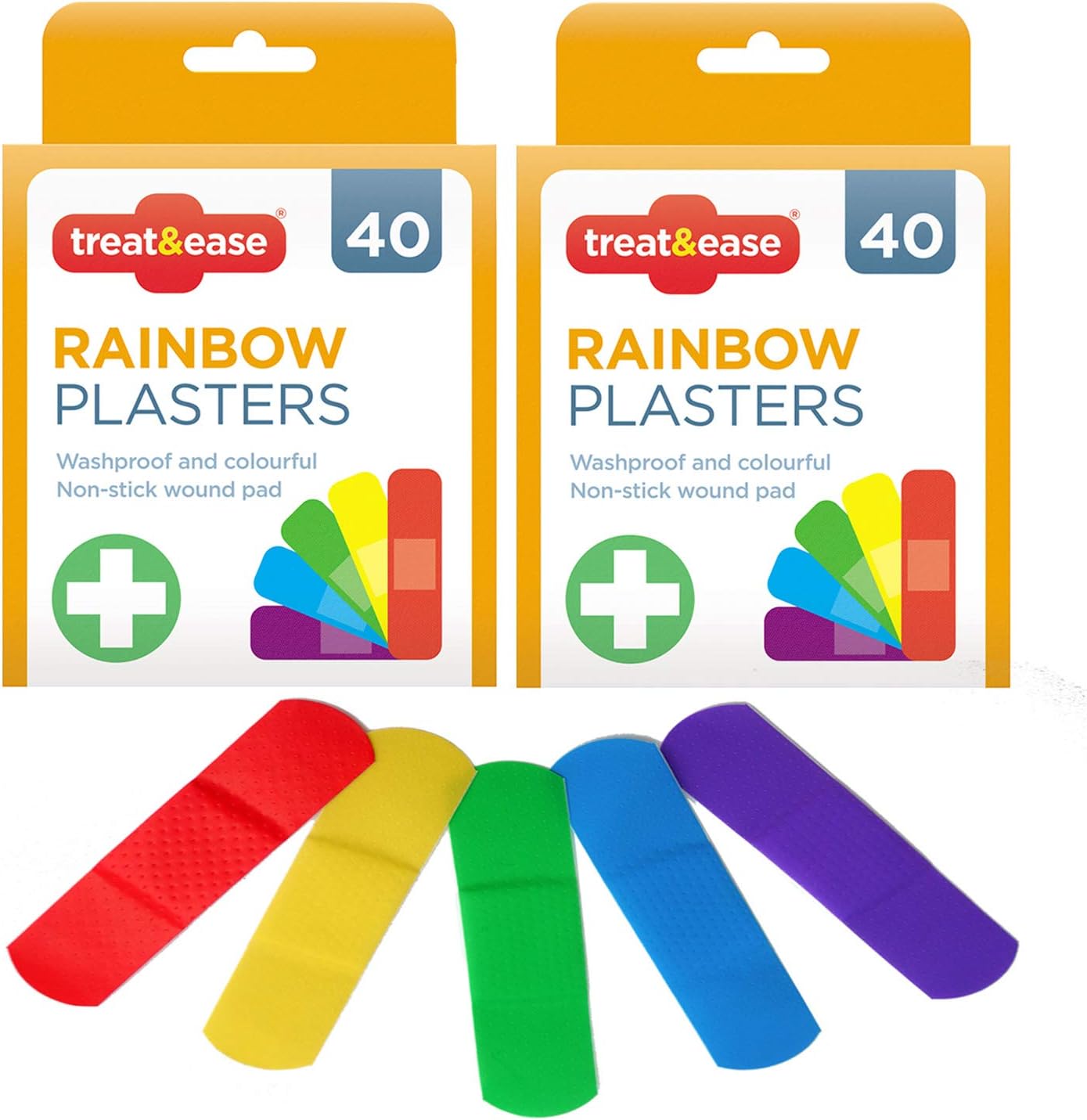 80pk Rainbow Plasters for Children | Breathable and Flexible | Healing ...