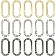 Amazon.com: 15 Pieces Oval Metal Snap Clip Hooks and Key Ring Buckle ...