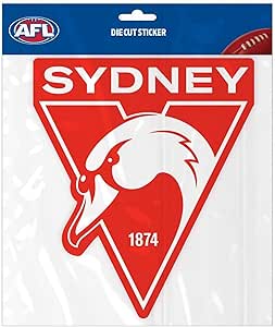 AFL Logo Sticker - Sydney Swans - 25cm x 25cm Decal : Amazon.com.au ...