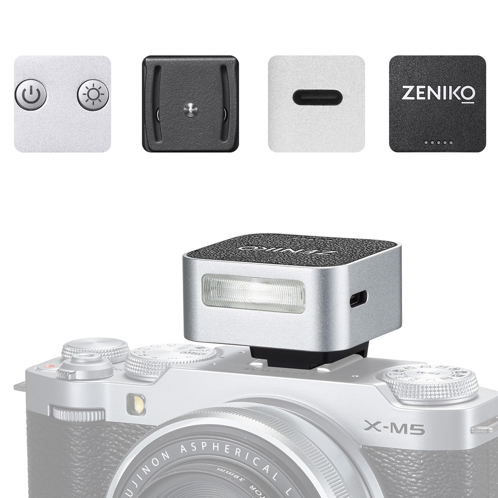 Zeniko ZF08 Aluminum Mini Flash Speedlite, 440 Full-Power On Camera ...
