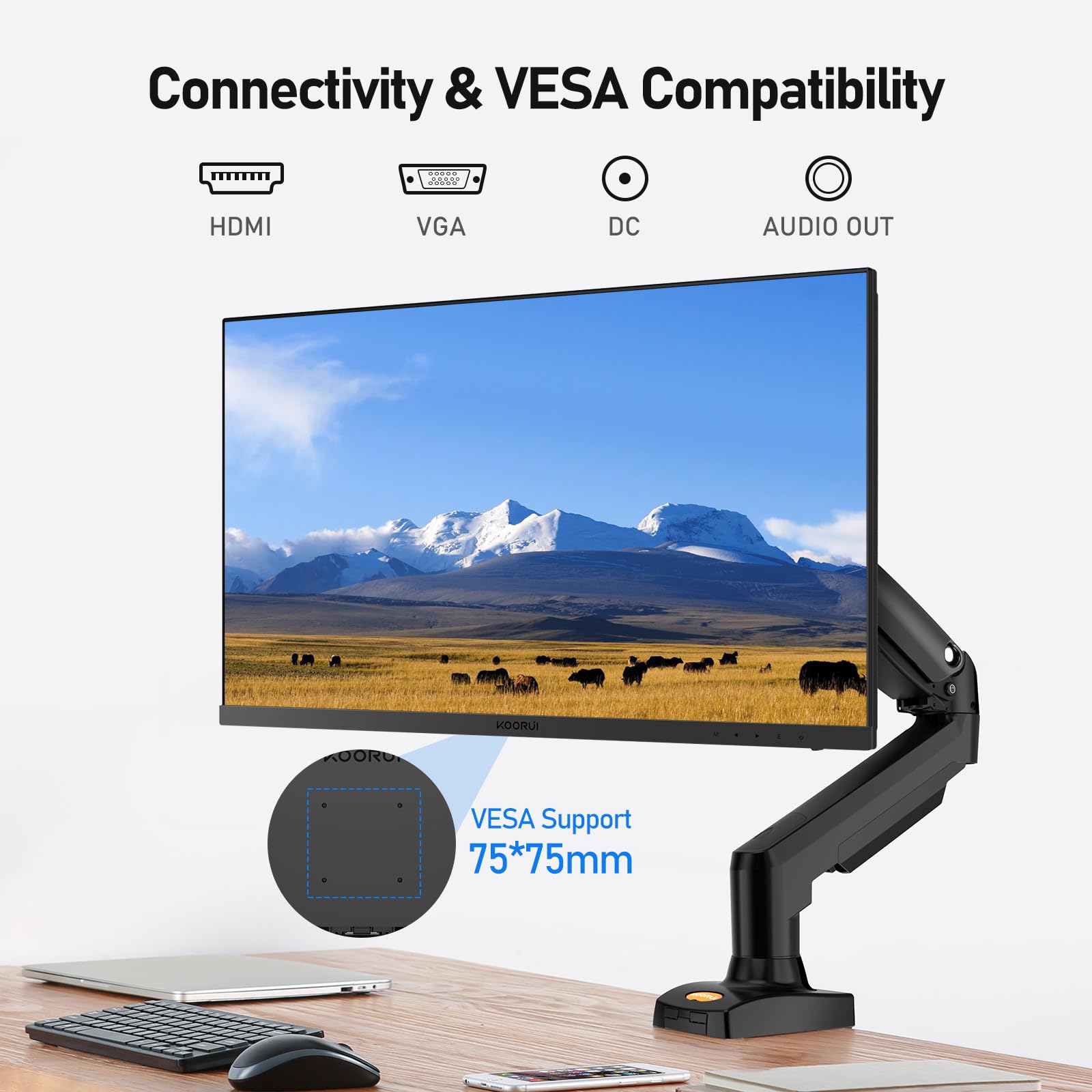 Mua KOORUI 24 Inch Computer Gaming Monitor FHD 1920 x 1080p 75Hz, Ultra ...