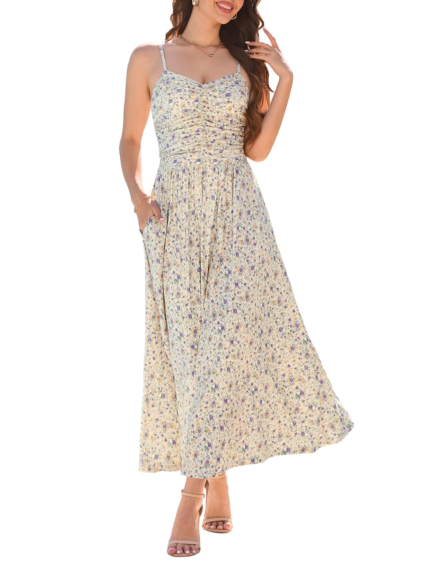 Annebouti Spring Summer Maxi Dress for Women 2025 Casual Trendy Open ...