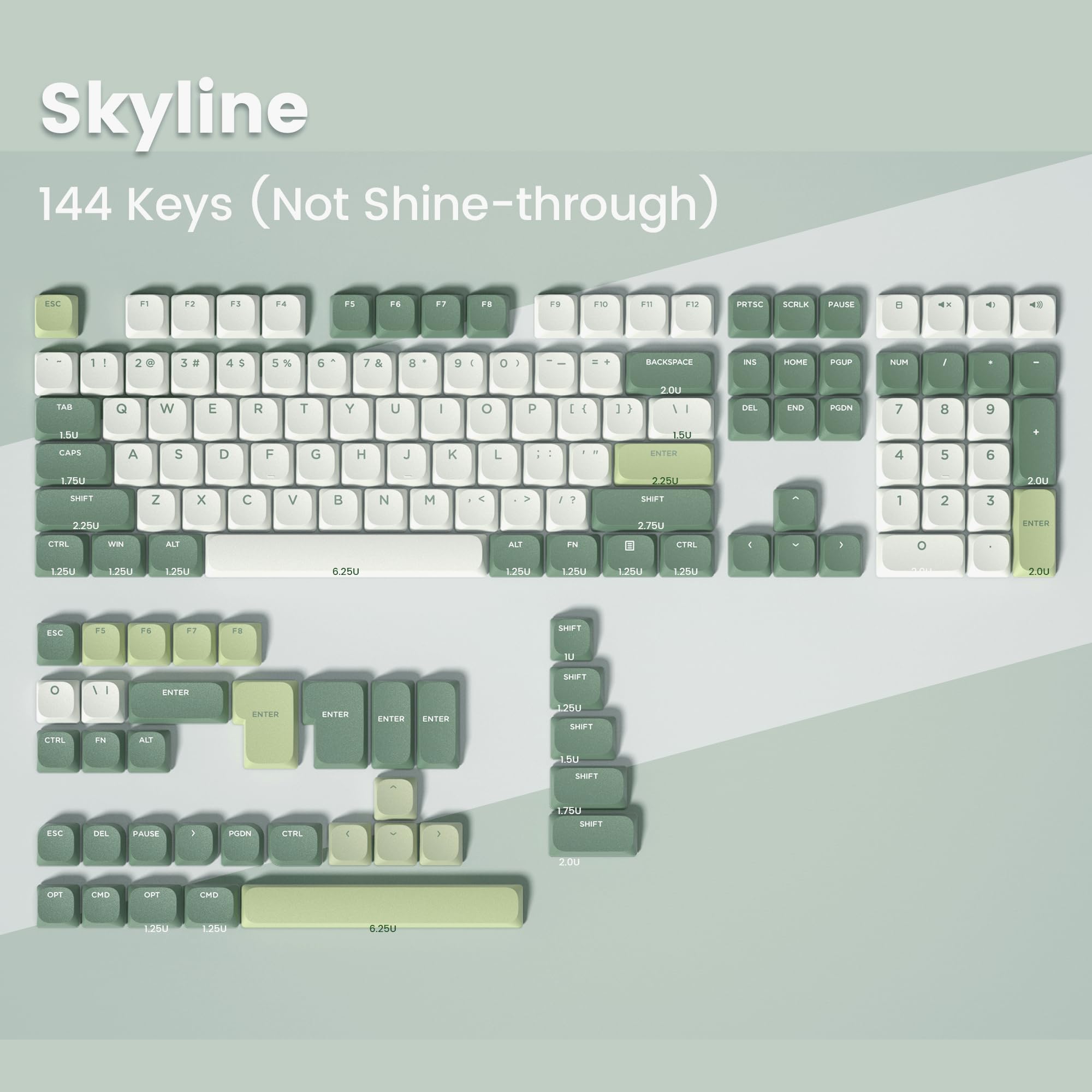 Mua Womier Low Profile Keycaps, PBT Keycaps 144 Keys, keycaps 75 ...