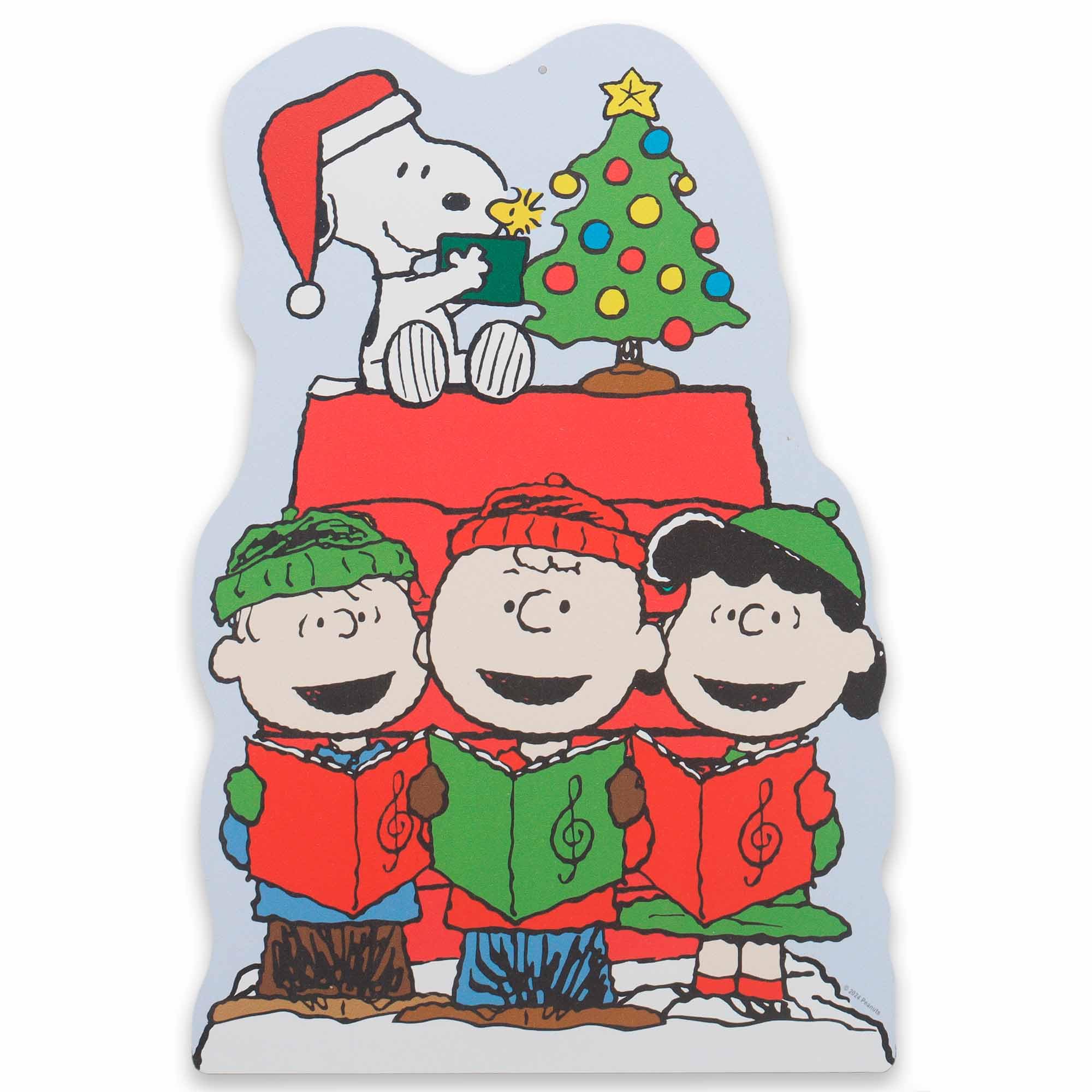 Peanuts Charlie Brown, Snoopy and Friends Caroling Metal Sign - Cute ...