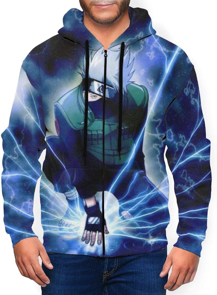 Naruto Hatake Kakashi Men's Zip Hoodies Long Sleeve Sweatshirt,3D Print ...