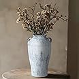 Amazon.com: Farmhouse Ceramic Vase, Large Rustic Vase for Indoor Home Decor Tall Floor Vase for ...