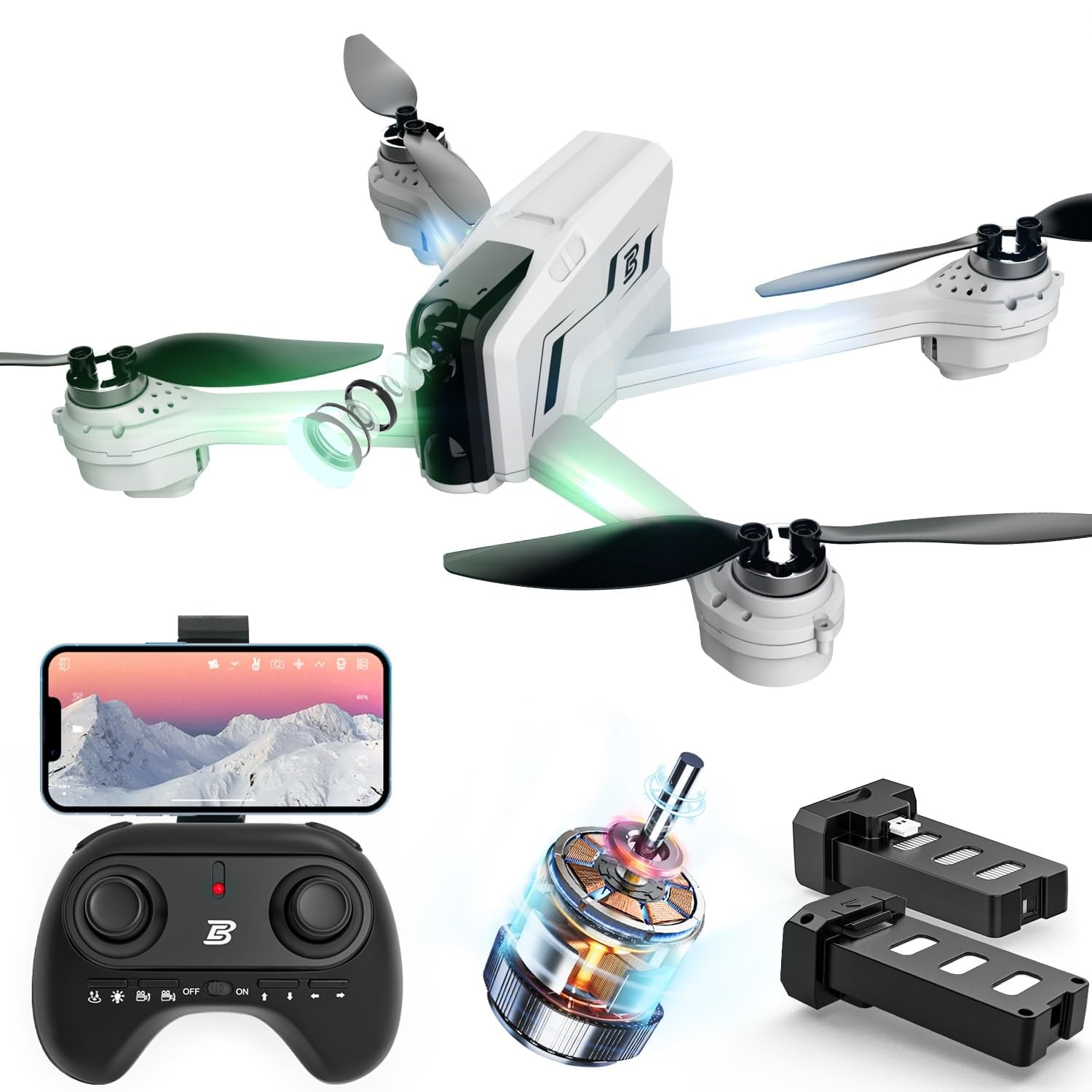 BEZGAR Drone with Camera for Adults 4K, RC Quadcopter with Brushless ...