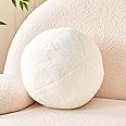 Amazon.com: Uvvyui Ivory Ball Pillow, Cute Mini Round Throw Pillow Faux Rabbit Fur Room ...