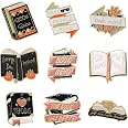 Amazon.com: 9PCS Book Pins Set,Cartoon Books Enamel Pins,Book Brooches ...