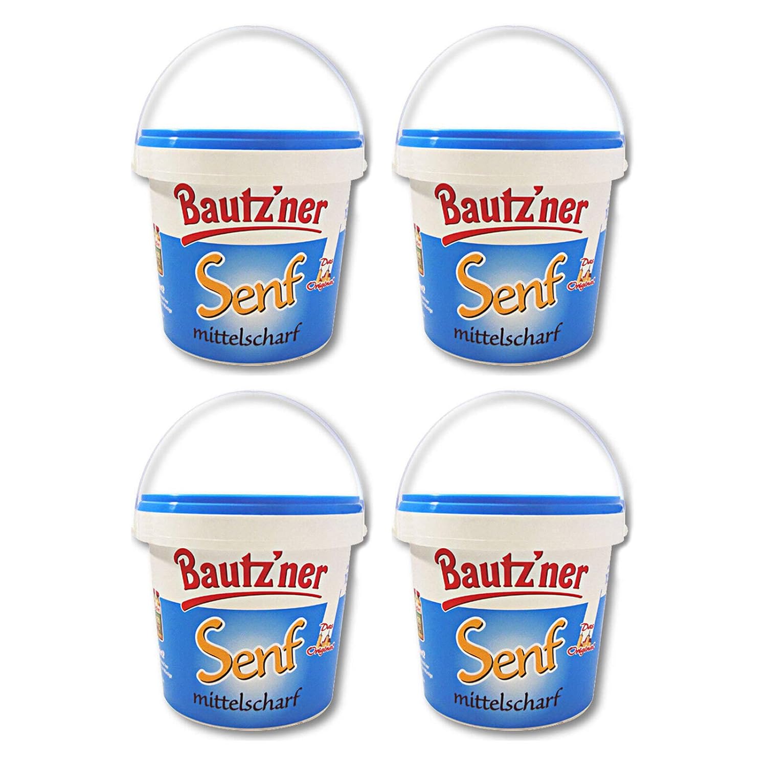 4er Pack Bautzner Senf mittelscharf im Eimer (4 x 1000 ml) Bautzner ...