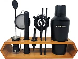 Amazon.com: Cocktail Shaker Set & Bartender Kit: 12-Piece Premium Black ...