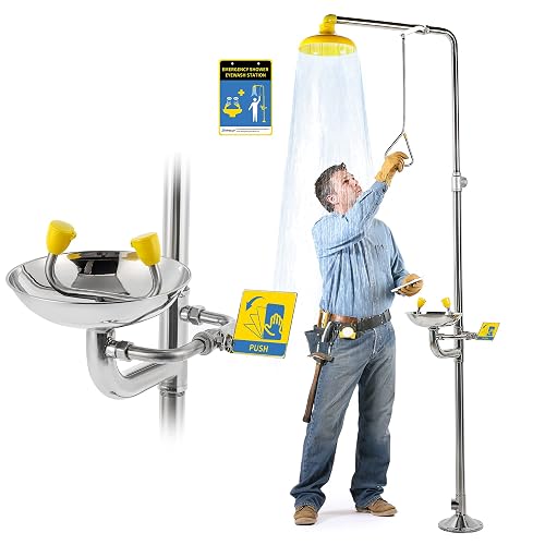 Combination Eye Wash Station and Shower, Emergency Shower Eyewash ...