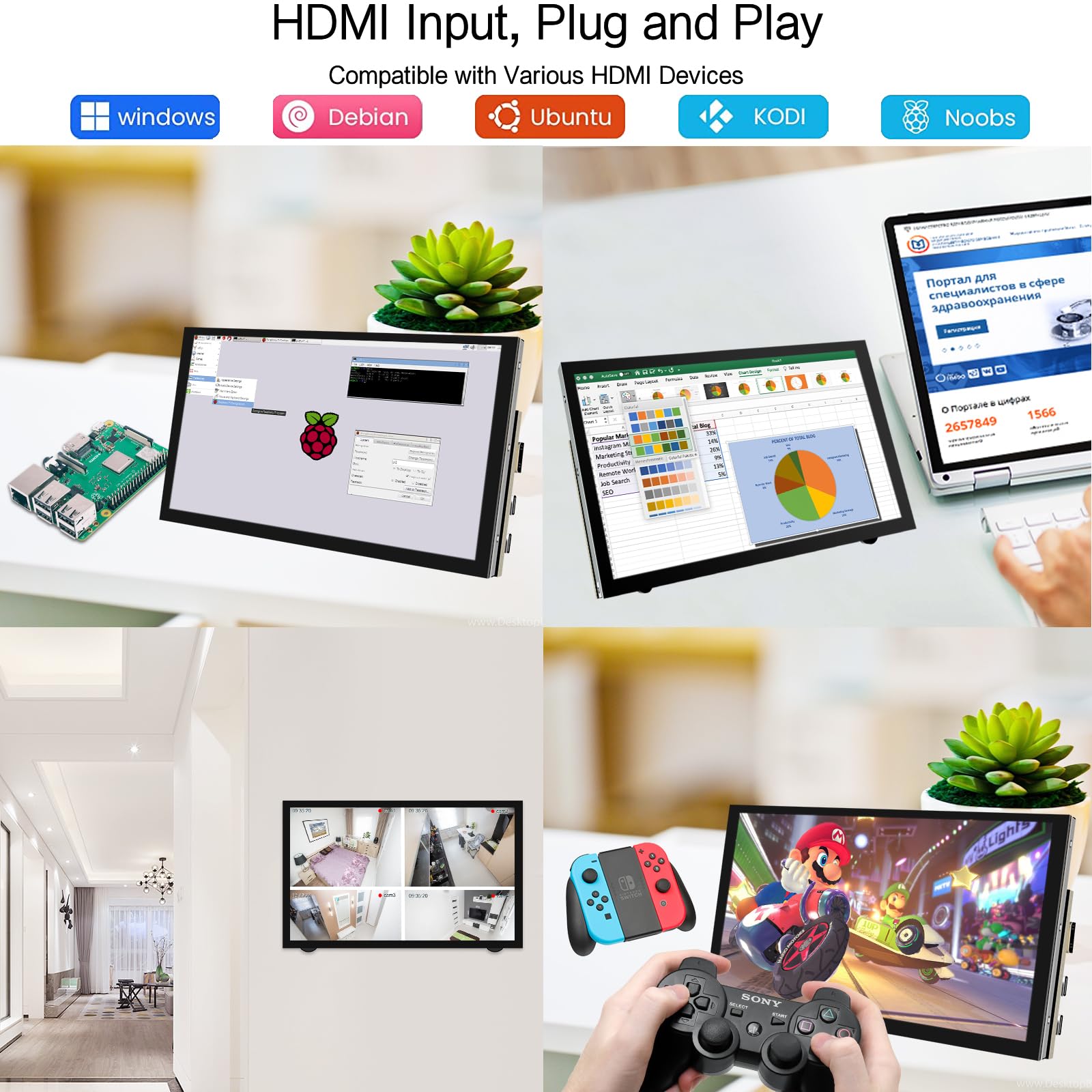 Mua HAMTYSAN 9 Inch Touchscreen Monitor 1024X600 IPS Screen for ...