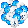 Amazon.com: Gejoy 50 Pieces Nautical Print Latex Balloons Set Nautical ...