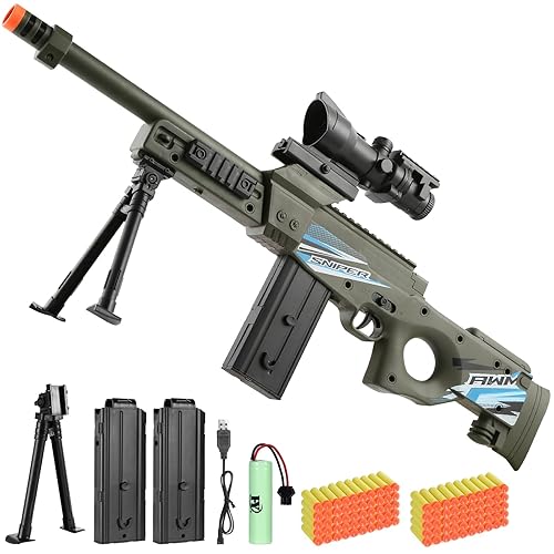 Automatic Sniper Rifle Toy Gun with Scope for Soft Guns Darts with 2 ...