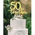 Amazon.com: veegood 50 years together golden cake topper, happy 50th ...