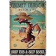 Amazon.com: Grumpy Dragon Beach Life Metal Tin Sign,Classic Home Metal ...