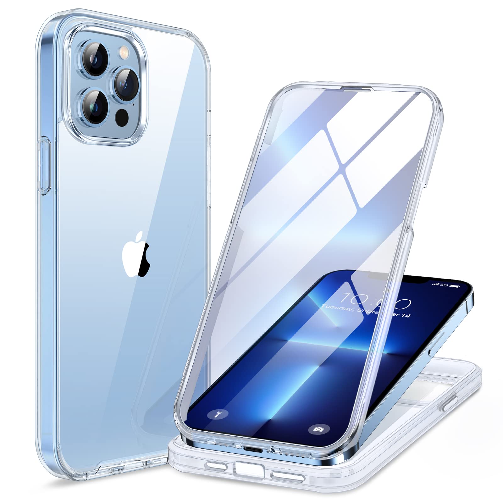 Miracase Glass Case for iPhone 13 Pro Max 6.7 inch, Upgrade Full-Body ...