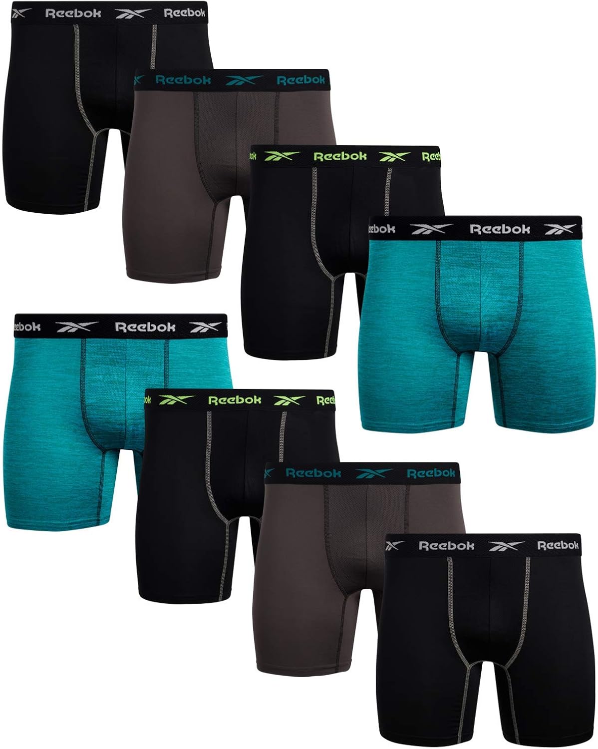 Reebok Men's Performance Boxer Briefs with Comfortable Contour Pouch (8 ...