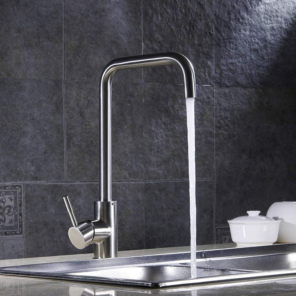 Heable Stainless Steel Kitchen Sink Tap, 360° Swivel Right Angle Bend ...