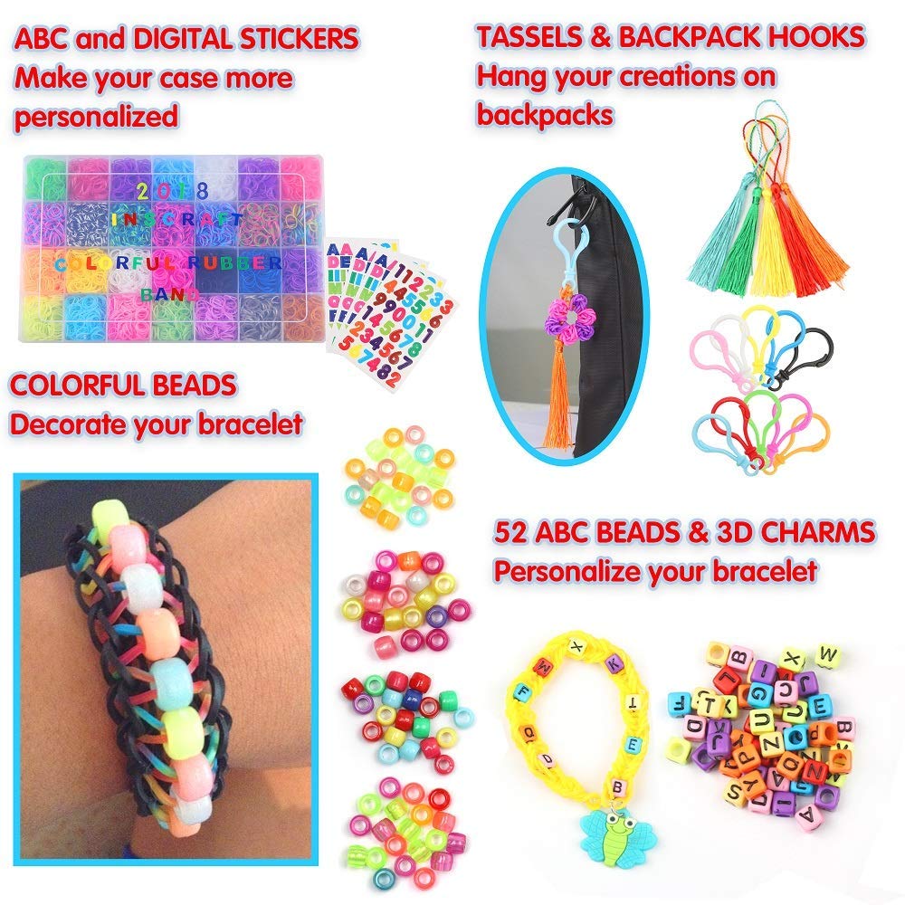 19000+ Rainbow Rubber Bands Refill Kit, 37 Colors Loom Bands, 1000 S ...