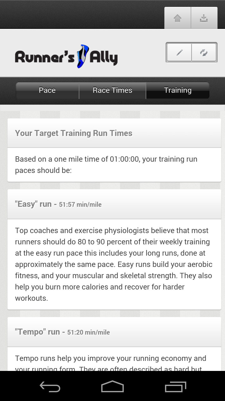 Runner’s Ally - RUNNING PACE CALCULATOR:Amazon.co.uk:Appstore for Android