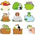 Amazon.com: Qyeahkj 120pcs Jungle Animal Desk Name Tags Animals ...