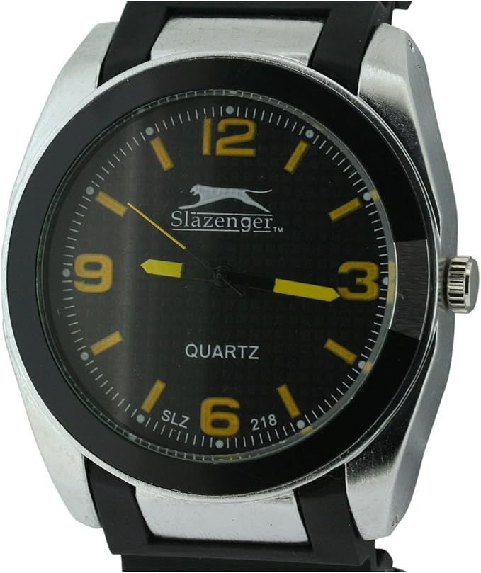 Slazenger Men's Quartz Watch with Black Dial Analogue Display and Black ...