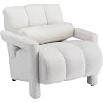 Amazon.com: LOULENS Lamb Wool Accent Chairs, Modern Upholstered Single ...