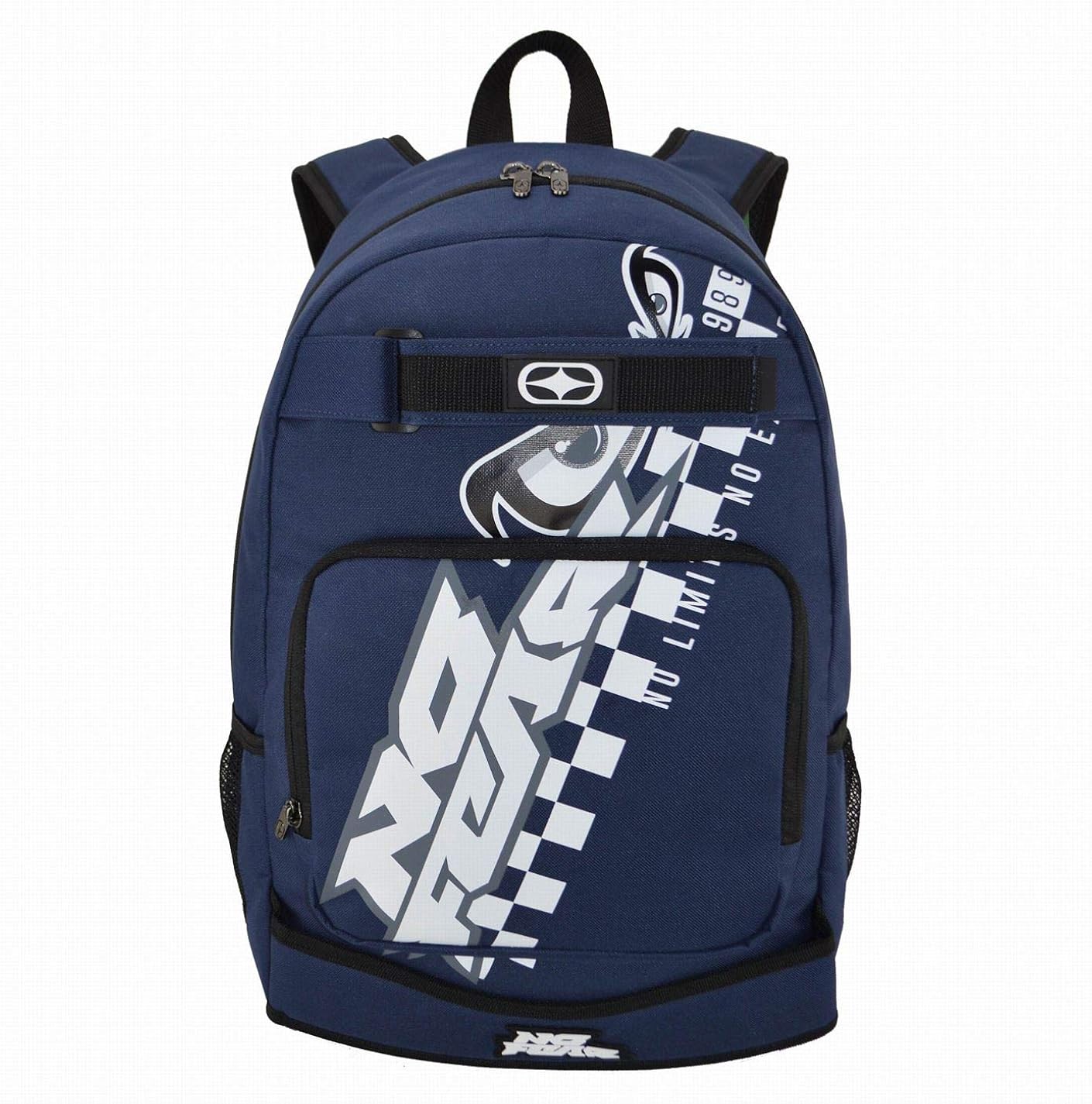 No Fear Unisex Logo Skate Backpack Back Pack Zip Mesh Navy One Size ...